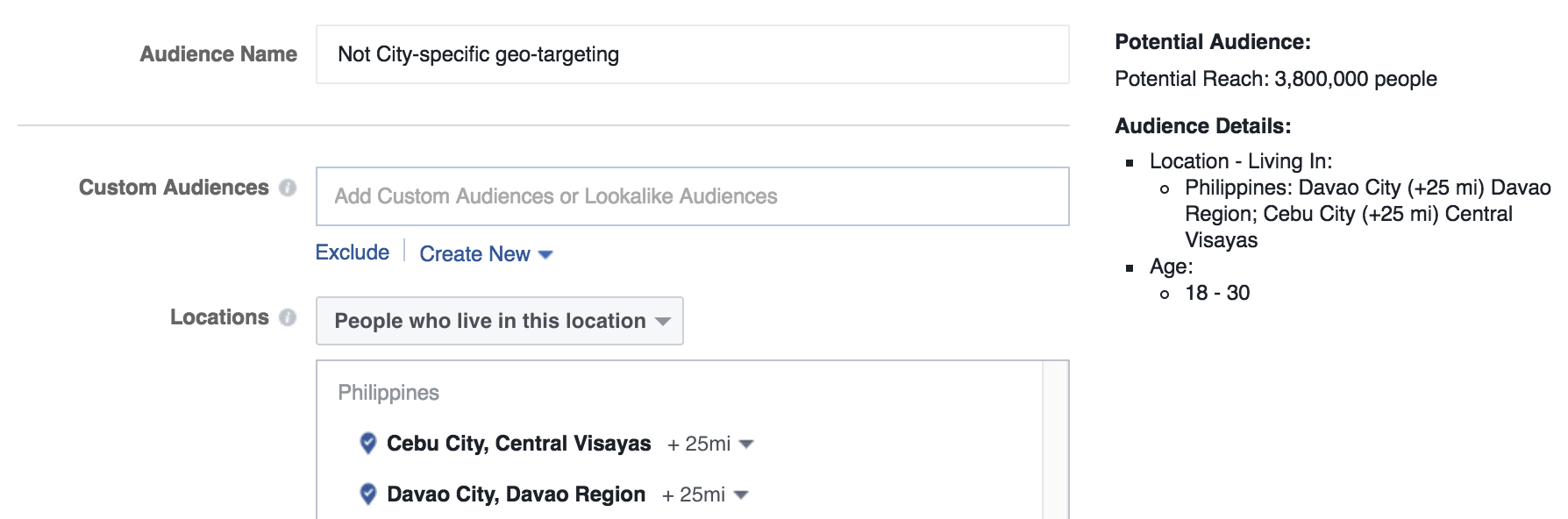 A quick 3 step guide to setup Geo Targeting in Facebook